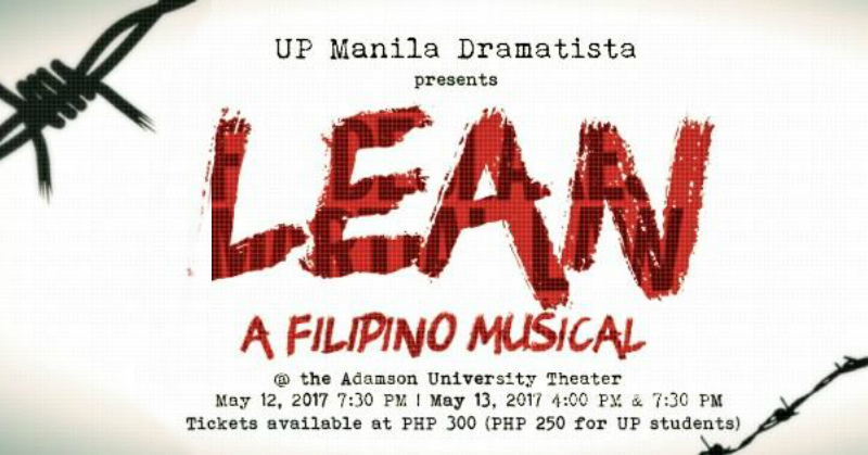 UP Manila Dramatista presents ‘Leán: A Filipino Musical’ at Adamson ...